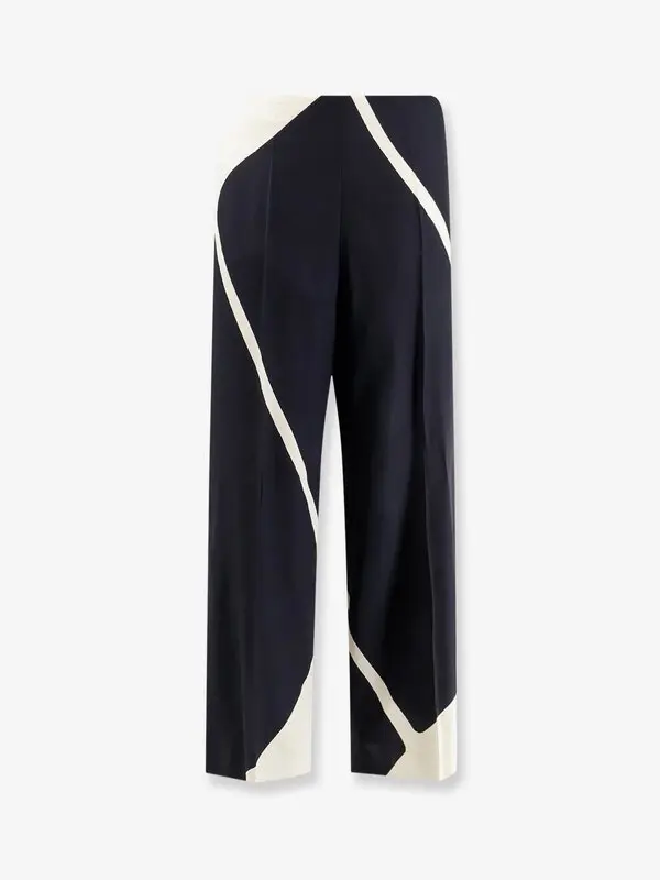 Alberta Ferretti Viscose Trousers With Bicolor Print - Multicolor