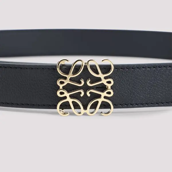 Loewe Anagram Buckle Leather Belt - Black