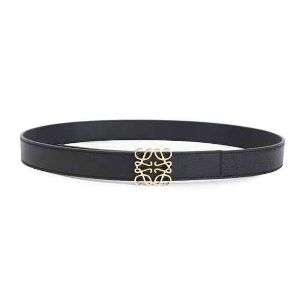 Loewe Anagram Buckle Leather Belt - Black