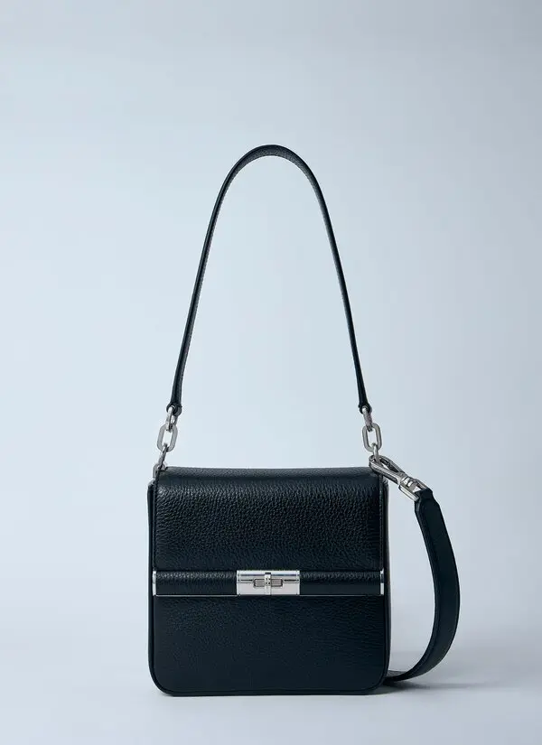Dolce & Gabbana Leather Crossbody Bag With Twist Clasp - Black