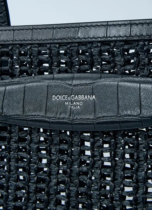 Dolce & Gabbana Woven Mesh Tote Bag - Black