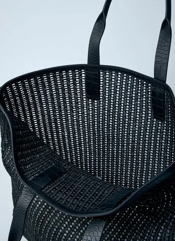 Dolce & Gabbana Woven Mesh Tote Bag - Black