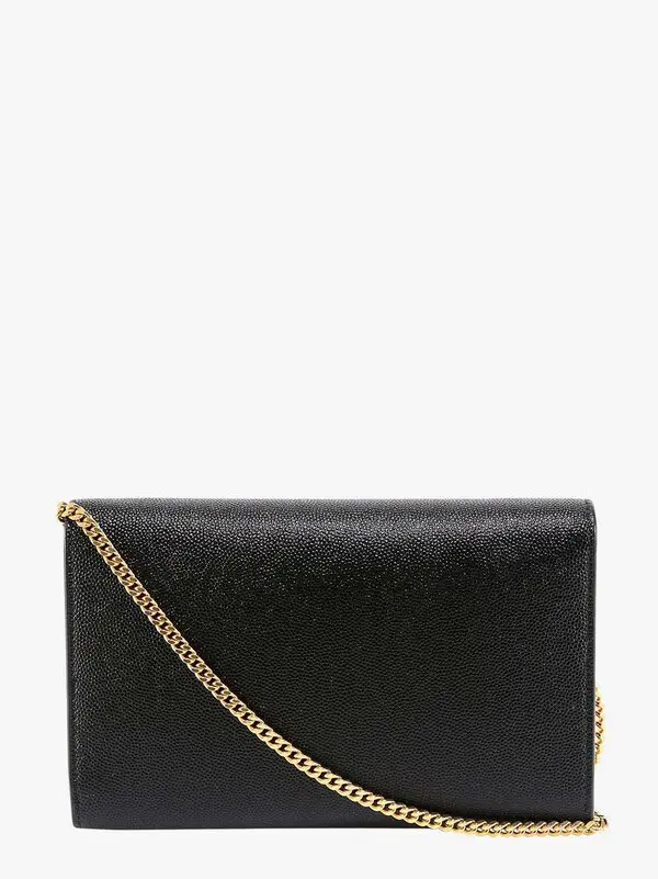 Saint Laurent Leather Crossbody Bag With Metal Cassandre Logo