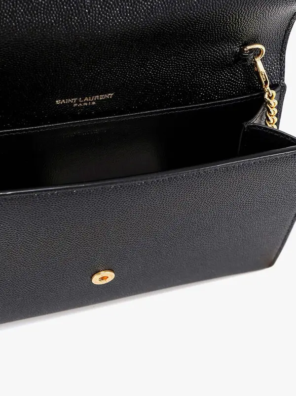 Saint Laurent Leather Crossbody Bag With Metal Cassandre Logo