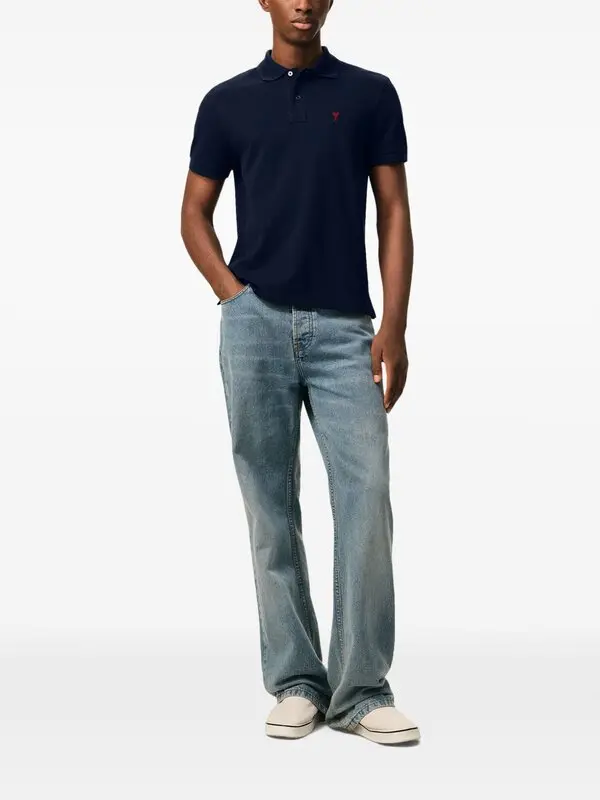 AMI Paris De Coeur Cotton Polo Shirt - Multicolor