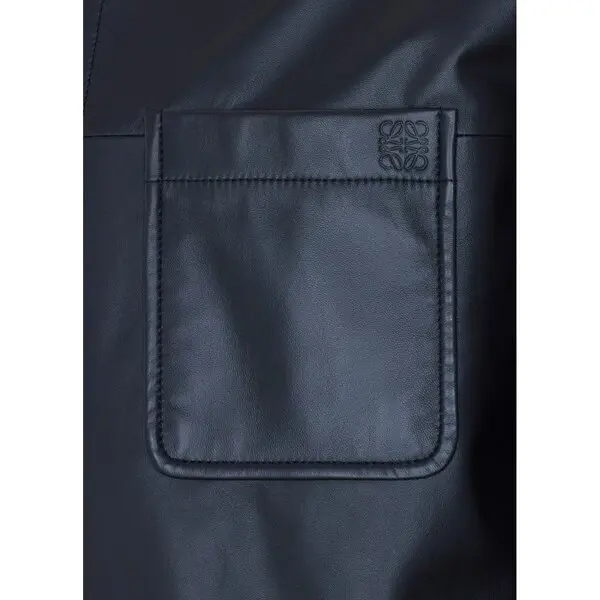 Loewe Leather Shirt With Mini Anagram Logo