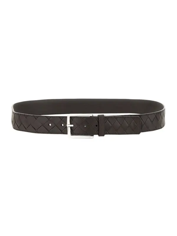 Bottega Veneta Intrecciato Leather Belt - Brown