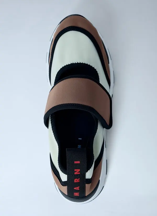 Marni Low-top Sneakers With Strap Fastening - Brown