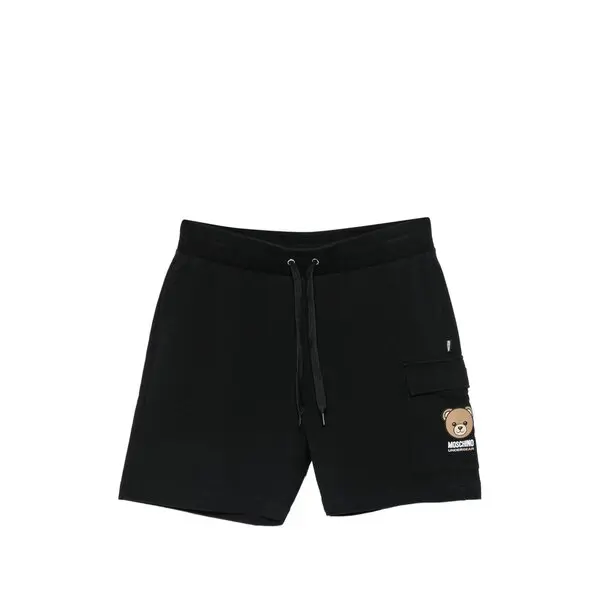 Moschino Cotton Blend Track Shorts With Cargo Pockets