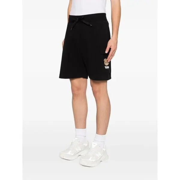 Moschino Cotton Blend Track Shorts With Cargo Pockets