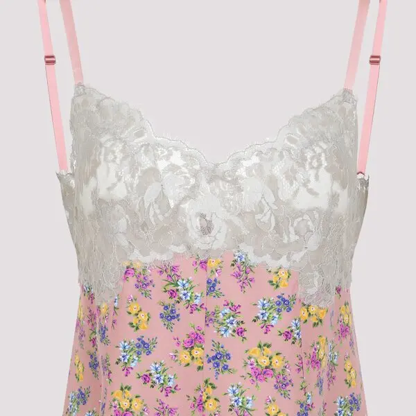 Dolce & Gabbana Silk Blend Mini Dress With Floral Motif