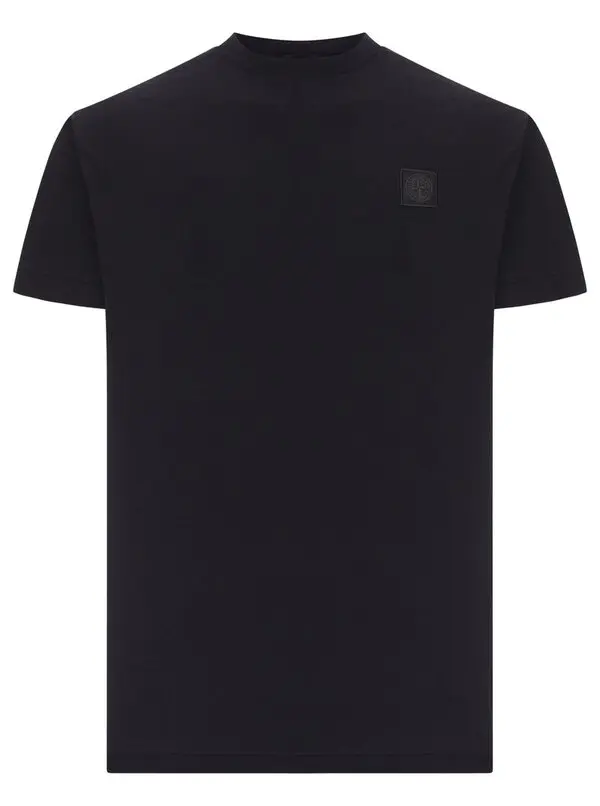 Stone Island Ghost Crew Neck Cotton T-shirt - Black