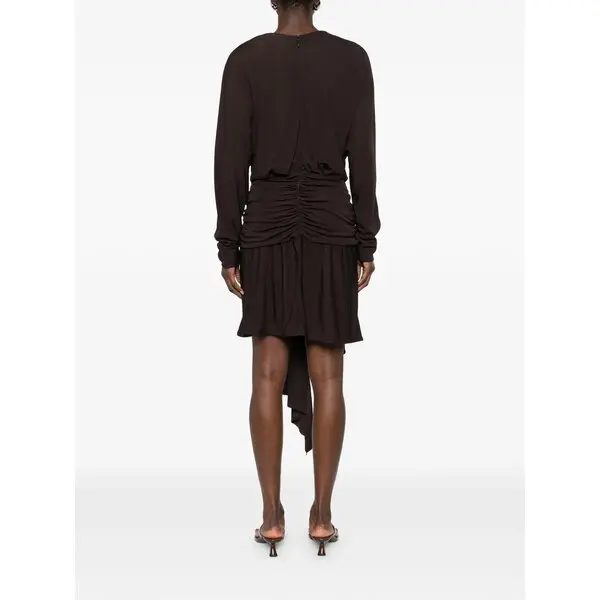 Christopher Esber Long Sleeve Draped Dress With Ring Detail
