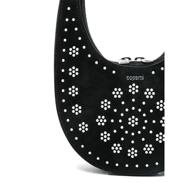 Coperni Suede Floral Motif Mini Bag - Black