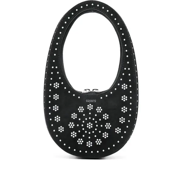 Coperni Suede Floral Motif Mini Bag - Black