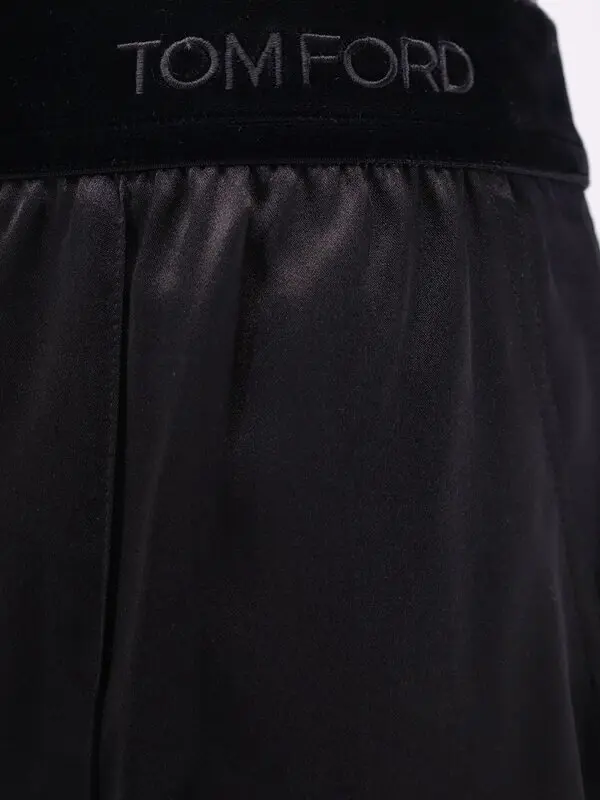 TOM FORD Stretch Satin Trousers - Black