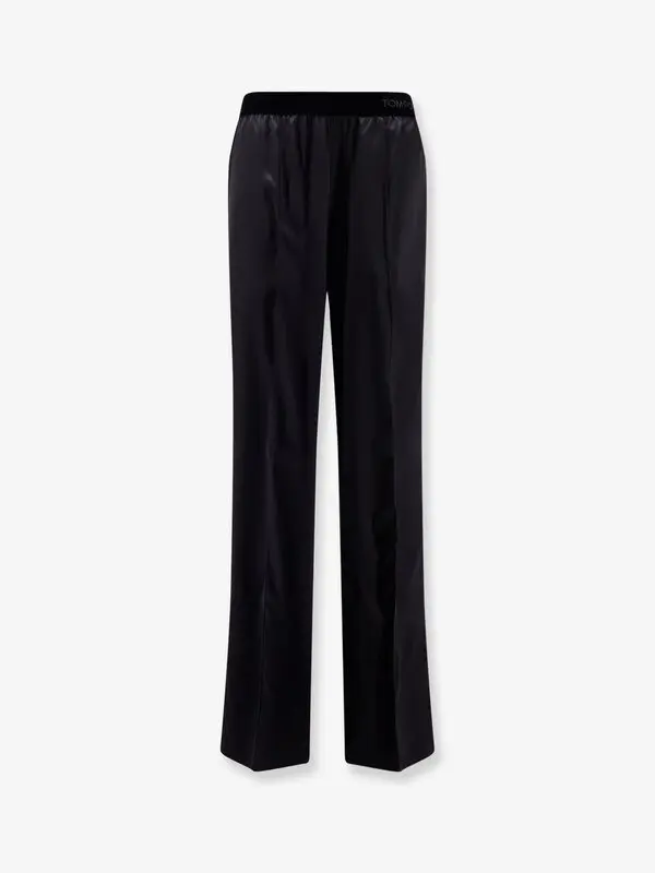 TOM FORD Stretch Satin Trousers - Black