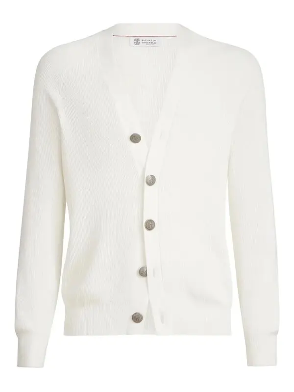 Brunello Cucinelli Ribbed Knit V-neck Cardigan
