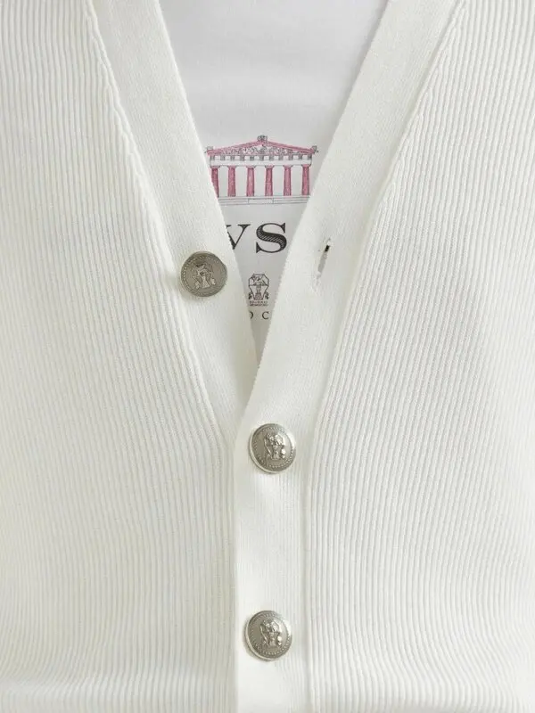 Brunello Cucinelli Ribbed Knit V-neck Cardigan