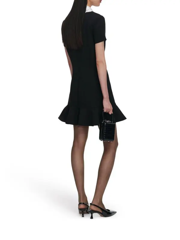 SELF-PORTRAIT Crepe Lace Bib Mini Dress
