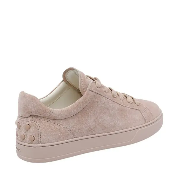 TOD'S Suede Leather Lace-up Sneakers - Cream
