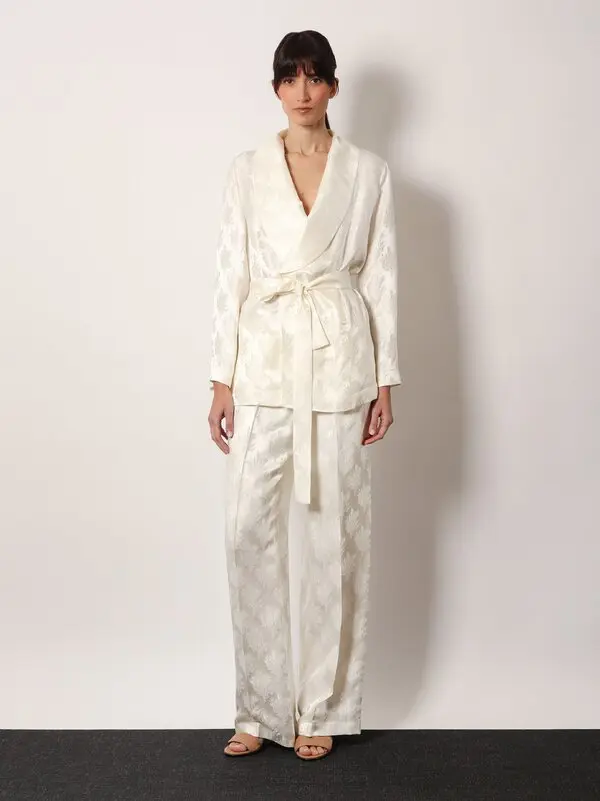 Fendi Jacquard Silk Blazer With Floral Motif - Multicolor