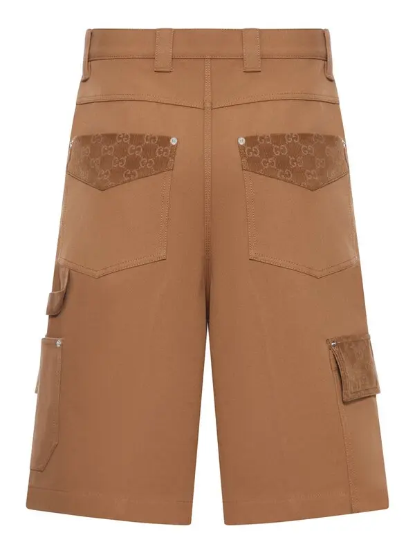 Gucci Cotton Canvas Cargo Bermuda Shorts - Brown