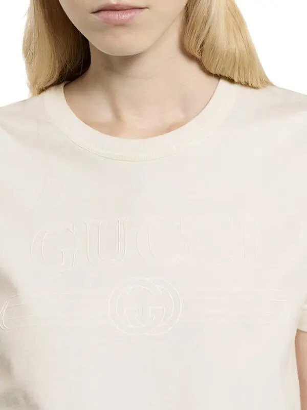 Gucci Medium Cotton Jersey T-shirt With Interlocking Gg Detail