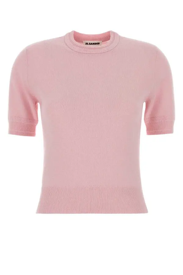JIL SANDER Ribbed Wool Pullover Sweater - Pink