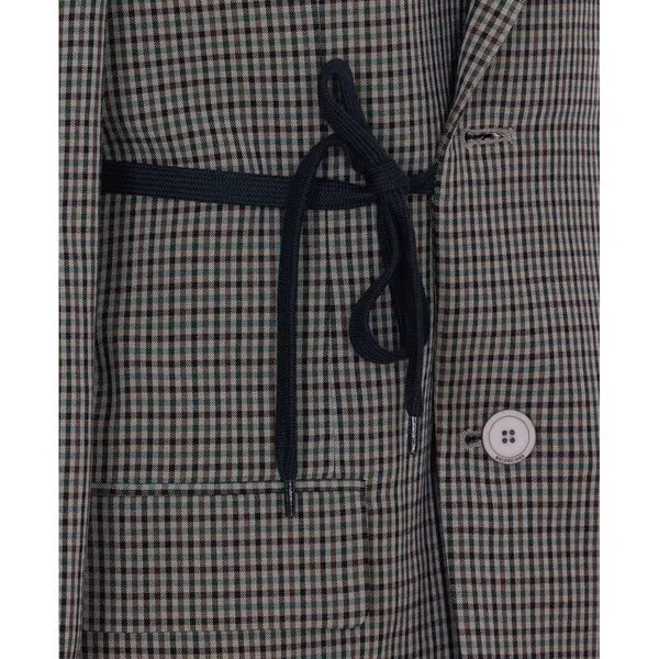 Balenciaga Wrap Tailored Jacket With Check Print - Multicolor