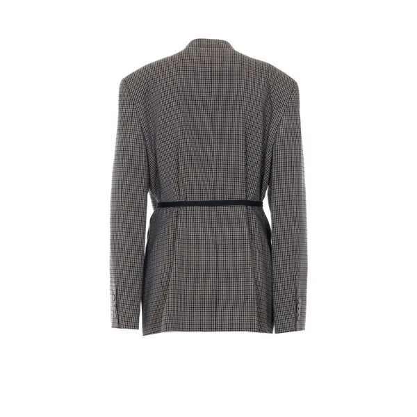 Balenciaga Wrap Tailored Jacket With Check Print - Multicolor