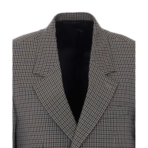 Balenciaga Wrap Tailored Jacket With Check Print - Multicolor
