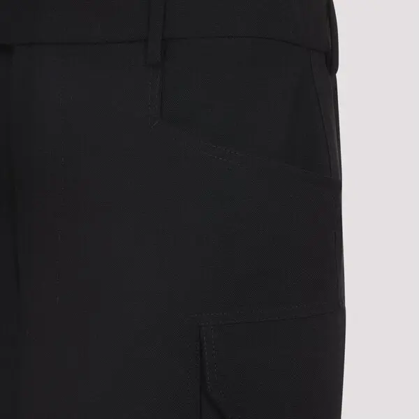 Rick Owens Virgin Wool Midi Skirt With Cargo Pockets