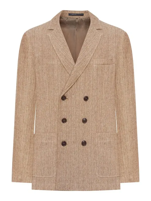 Giorgio Armani Double-breasted Linen Blazer