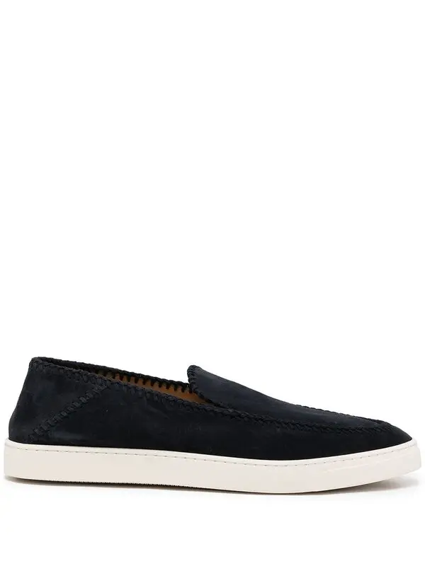 Giorgio Armani Leather Slip-on Sneakers - Multicolor