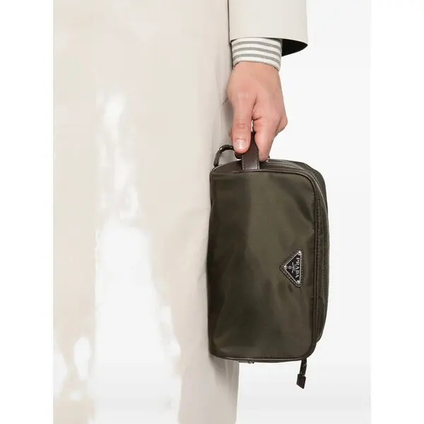 Prada Enamel Triangle Logo Wash Bag