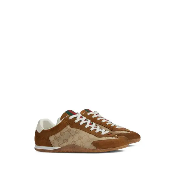 Gucci Low-top Gg Pattern Suede Sneakers