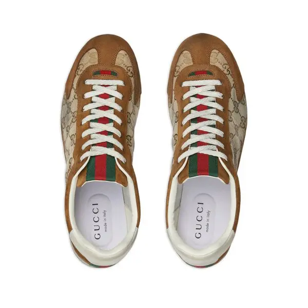Gucci Low-top Gg Pattern Suede Sneakers