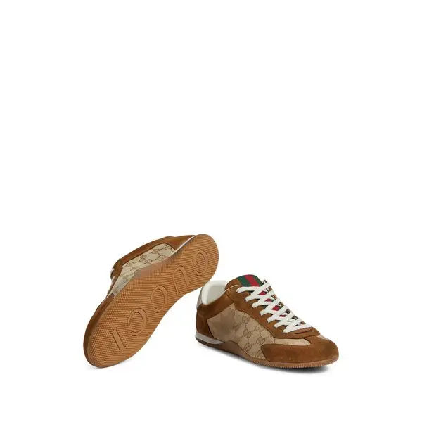 Gucci Low-top Gg Pattern Suede Sneakers