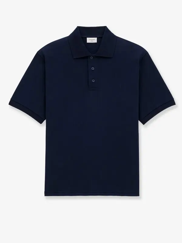 Saint Laurent Recycled Material Polo Shirt With Cassandre Embroidery - Multicolor