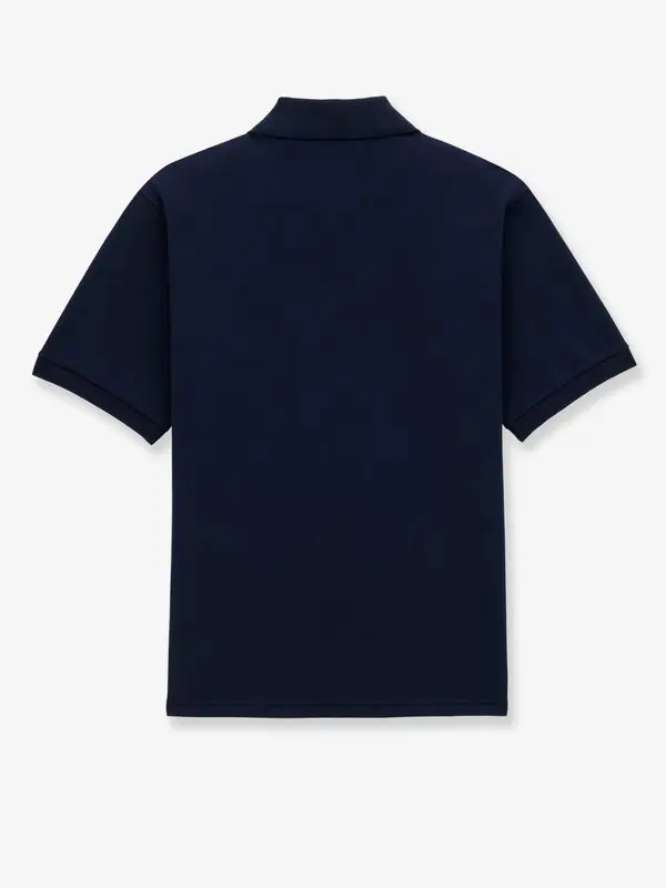 Saint Laurent Recycled Material Polo Shirt With Cassandre Embroidery - Multicolor