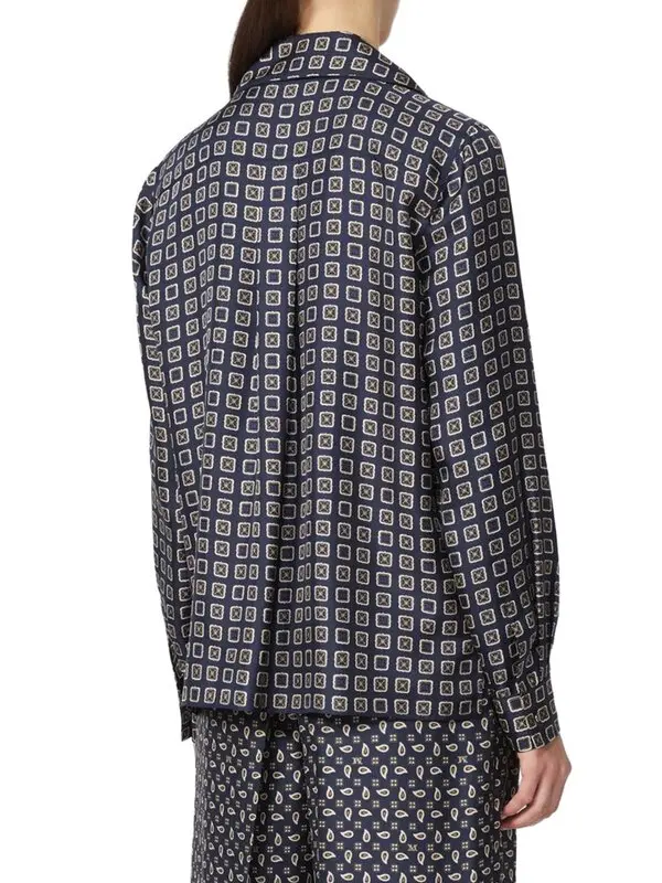 Max Mara Semi-fitted Printed Silk Twill Shirt