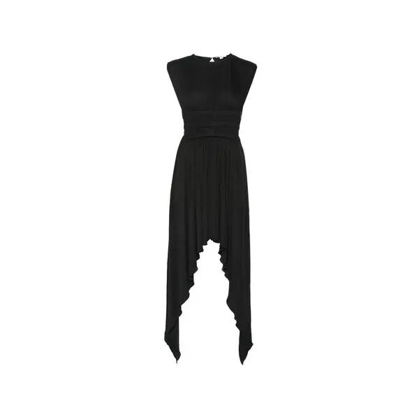 Alaïa Shirred Detail Keyhole Dress - Black