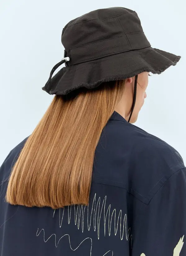 Jacquemus Le Bob Artichaut Cotton Twill Bucket Hat - Black