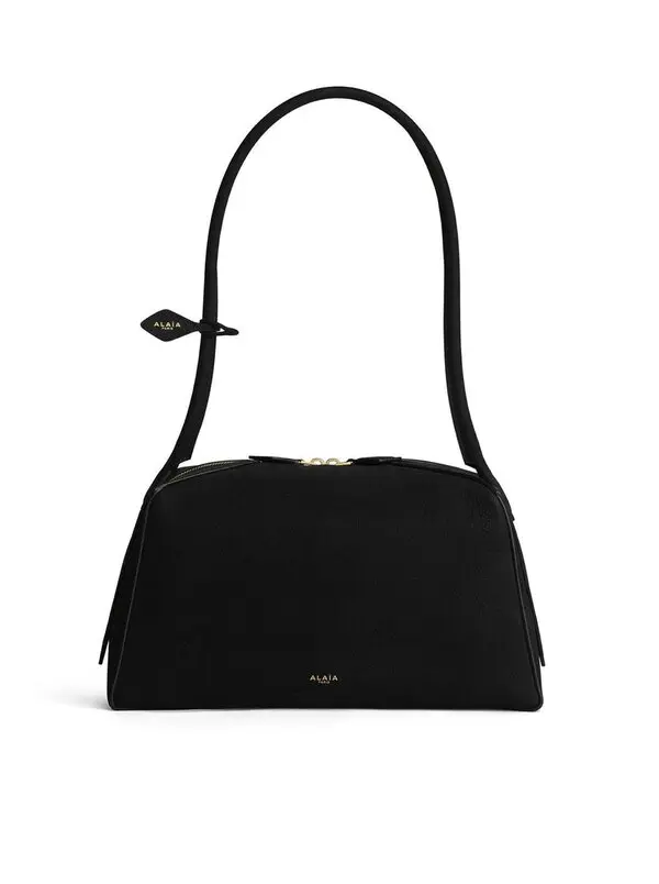 Alaïa Le Bouledogue Nubuck Shoulder Bag - Black