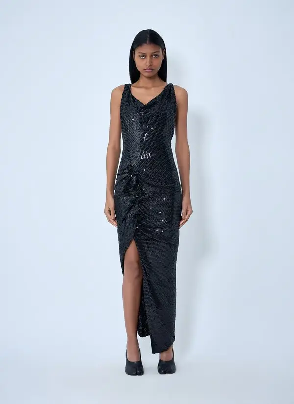 VIVIENNE WESTWOOD Sequined Cowl Neck Gown