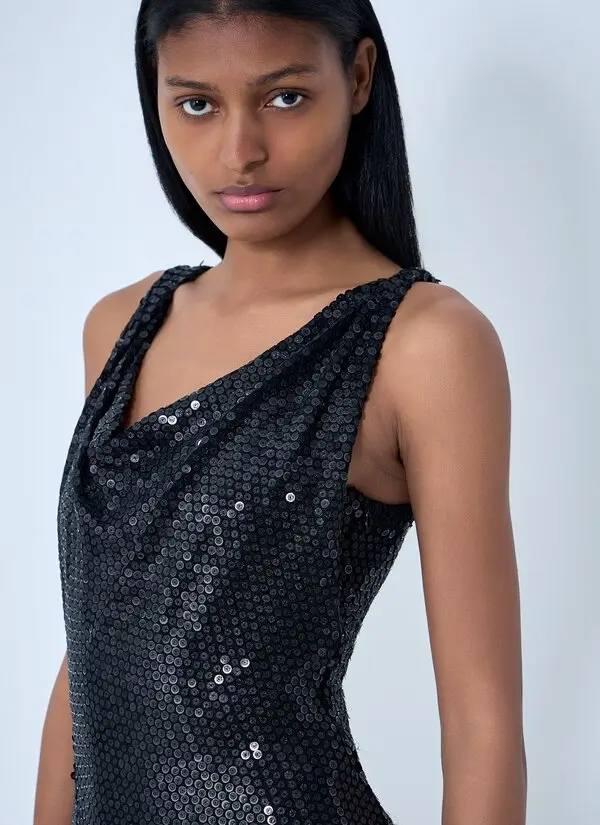 VIVIENNE WESTWOOD Sequined Cowl Neck Gown