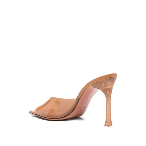 Amina Muaddi Apricot Translucent Mules - Orange