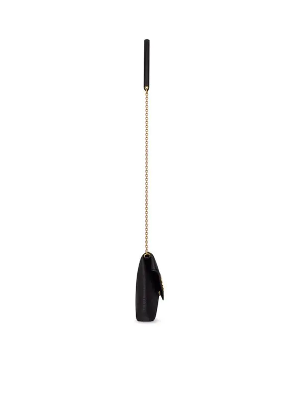 Saint Laurent Cassandre Logo Leather Shoulder Bag - Black