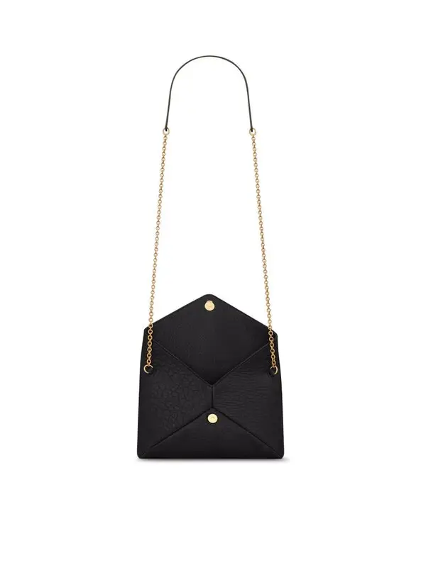 Saint Laurent Cassandre Logo Leather Shoulder Bag - Black